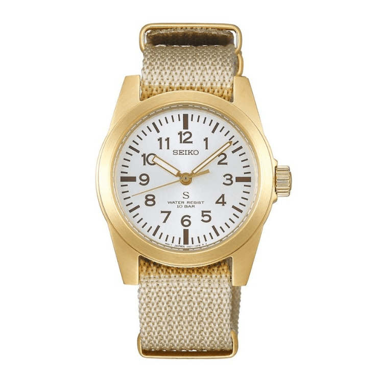 Seiko Quartz Unisex Watch with White Dial and Gold-Tone Case | Seiko ...